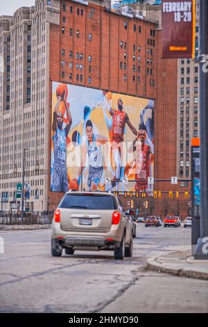 NBA All-Star Weekend Banner in Cleveland Ohio Stock Photo - Alamy