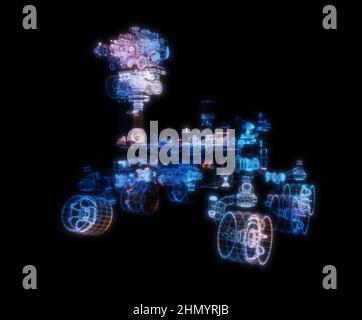 Particle hologram of Mars rover Stock Photo - Alamy