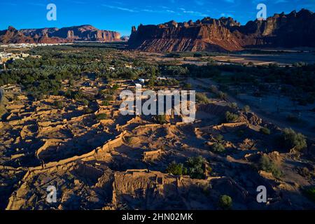 Al-Ula Oasis, aerial view, AlUla region, Medina province, Saudi Arabia ...