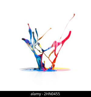 CMYK colors paint splashing Stock Photo - Alamy