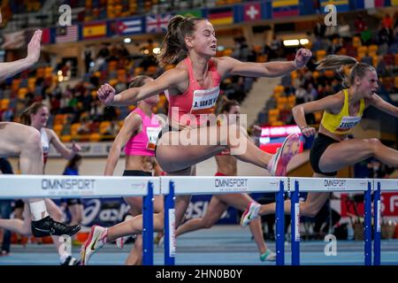 APELDOORN, NETHERLANDS - FEBRUARY 13: Anne van de Wiel of AV Sprint during the NK Indoor ...