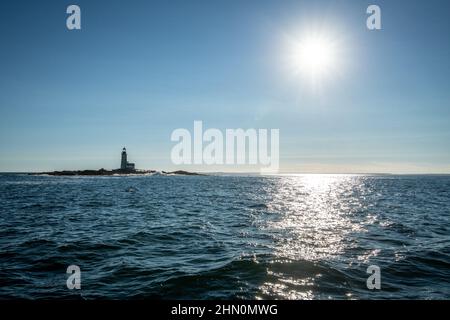 Sailing the Maine Coast Halfway Rock Light Station Stock Photo - Alamy