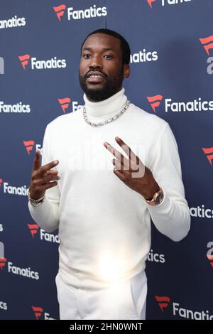 Meek Mill arrives at the Fanatics Super Bowl Party held at Chick-fil-A ...