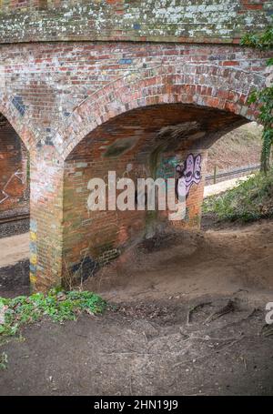 Brick built bridge over the Bure Valley narrow gauge railway line Stock ...