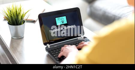 Laptop screen displaying a technical support concept Stock Photo - Alamy