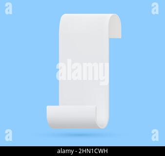 3D render Paper scroll with cartoon style. Vector illustration. 3D ...