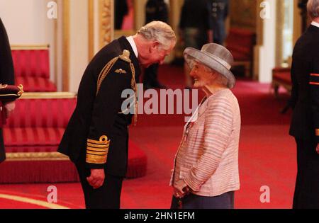 File photo dated 20/05/16 of Beryl Vertue with her Commander of the ...