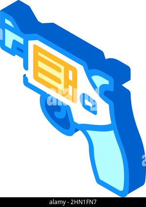 gun revolver isometric icon vector illustration Stock Vector Image ...