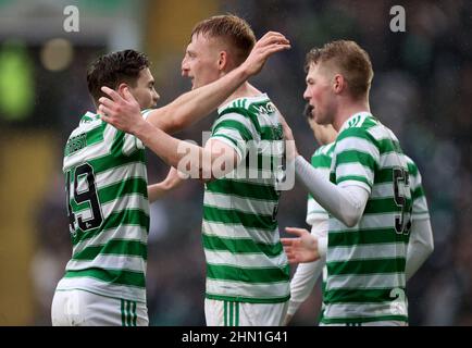 Celtic's Liam Scales celebrates scoring their side's first goal of the ...