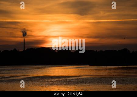 Sunset over Damhus Lake (Denmark Stock Photo - Alamy