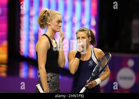 Alicja Rosolska of Poland & Erin Routliffe of Australia in action ...