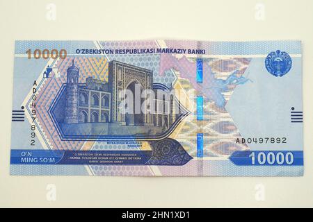 ten thousand (10 000), Uzbekistani soʻm, Uzbekistan, Central Asia Stock ...