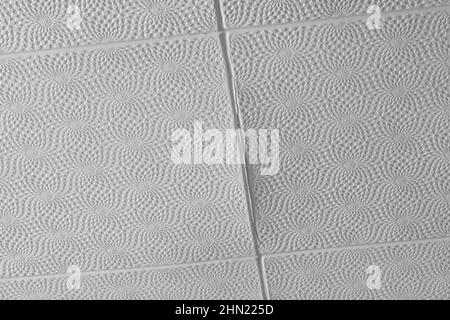 Ceiling tiles peeled off the ceiling. Poor quality damaged pvc ceiling ...