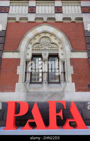 The sign of PAFA, the Pennsylvania Academy of the Fine Arts display ...