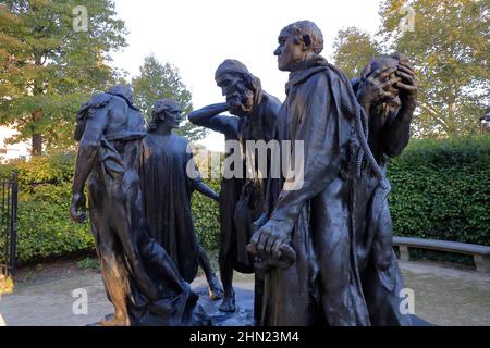 Auguste Rodin's the Burghers of Calais display in the garden of Rodin ...