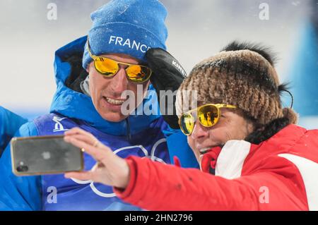 Quentin Fillon Maillet of France attends men's training prior to the ...