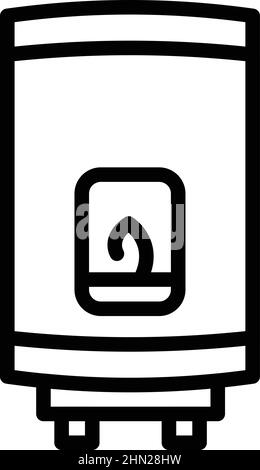 Gas boiler basement icon outline vector. Hot system. Fire central color ...