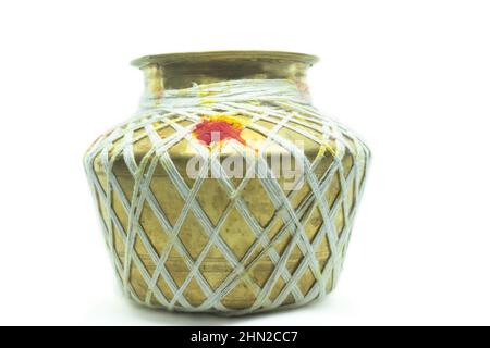isolated Hindu traditional Kalasa pot In white background Stock Photo ...