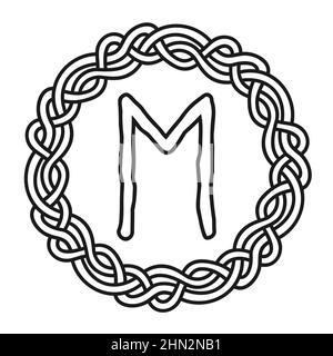 Ehwaz Rune alphabet, Futhark. Writing ancient Germans. Vector Mystical ...