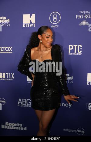 Amina Smith arrives at Sports Illustrated The Party x Palm Tree Crew ...