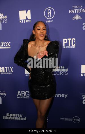 Amina Smith arrives at Sports Illustrated The Party x Palm Tree Crew ...