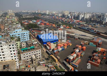 Dhaka Inland Container Depot . Dhaka ICD container storage . ICD ...