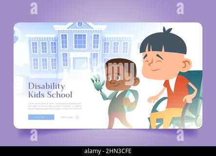 Disability school banner. Education for kids with special needs and ...