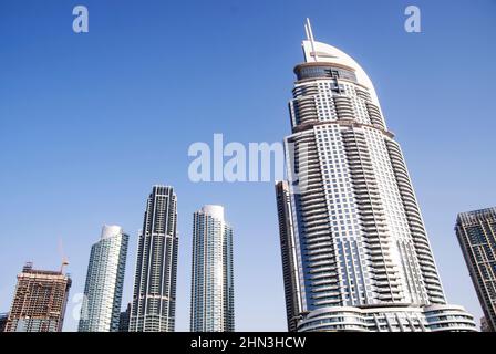 Skyscrapers. part tall buildings seen from the ground up towards the ...