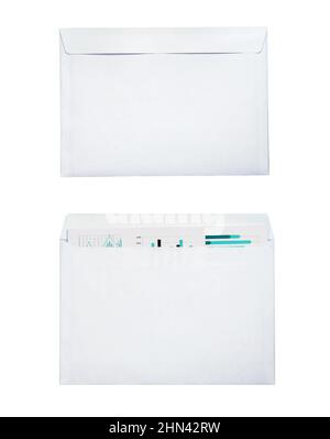White envelope C4 isolated background. top view Stock Photo - Alamy