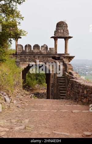 Back view of Badal Mahal at Raisen Fort, Fort was built-in 11th Century ...