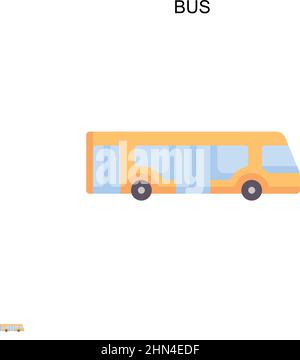 Coach bus vector template with simple colors without gradients and effects. View from side ...