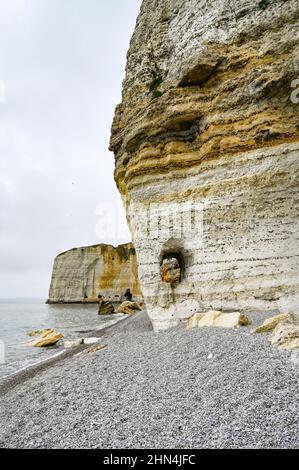 The cliffs of the Alabaster Coast at Le Tilleul, a village of this ...