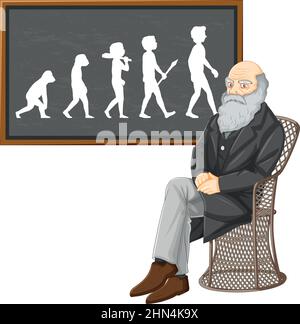 Charles Darwin cartoon character. Vector Illustration. Kids History ...