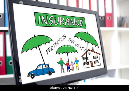 Insurance concept shown on a computer screen Stock Photo - Alamy