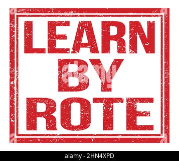 learn by rote text written on blue-black grungy stamp sign Stock Photo ...