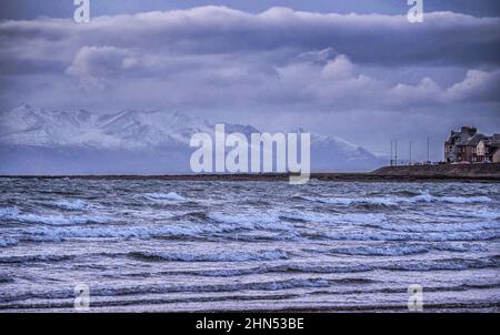 The snow capped mountains of Arran Stock Photo - Alamy