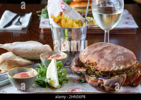 Crab Lunch, Pub Food served at the Pigs Nose Inn, East Prawle, Devon ...