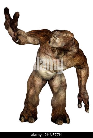 3D rendering of a fairy tale troll isolated on white background Stock ...
