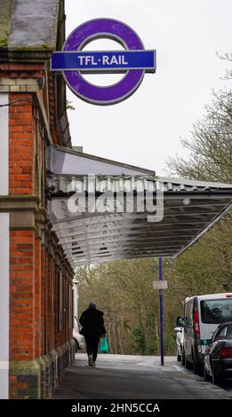 A TFL Rail sign at Taplow station in, Berkshire, as the Transport For ...