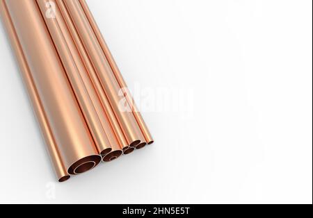 Copper pipes pattern background. 3D rendering Stock Photo - Alamy