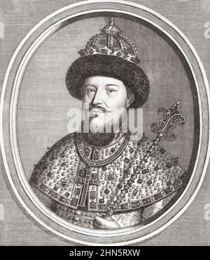 Portrait of Alexis of Russia (1629-1676) the tsar of Russia. Dated 17th ...