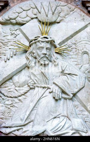 Ancient statue of Jesus made of stone Stock Photo - Alamy