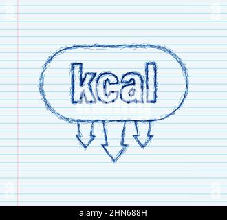 Kcal icon logo sign vector outline in black and white color Stock ...