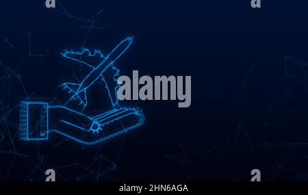 Airplane hand Plexus icon, great design for any purposes. Hand drawn ...