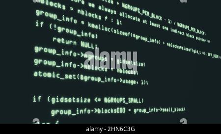 Programming code running down a computer screen terminal. 3d illustration Stock Photo - Alamy