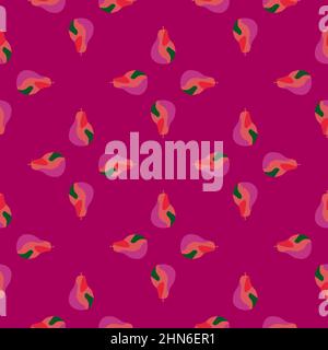 Creative pears seamless pattern. Abstract summer fruit background ...