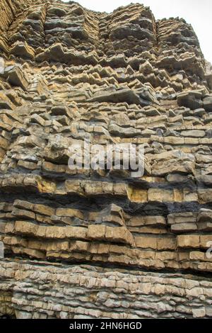 Geological coastal structures of nature, showing the movement of land ...