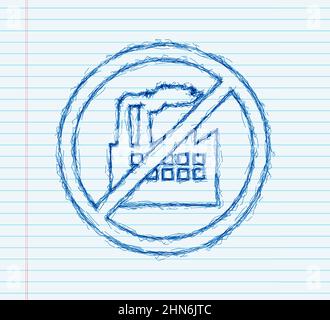 Factory forbidden symbol. No factory pollution symbol isolated Stock ...