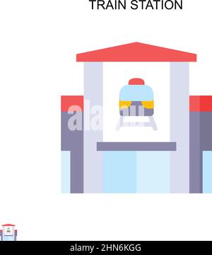 Train station Simple vector icon. Illustration symbol design template ...