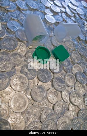 Vials and Coins Stock Photo - Alamy
